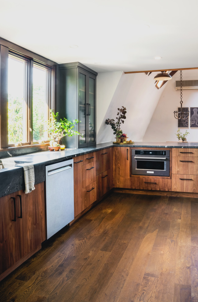 Rustic Mid-Century Modern Barn Kitchen - Transitional - Kitchen ...