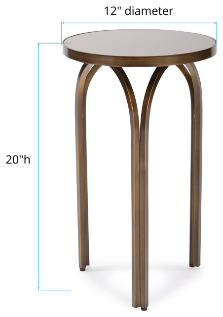 Howard Elliott Palladio Brushed Brass Tea Tint Side Table 11262 ...