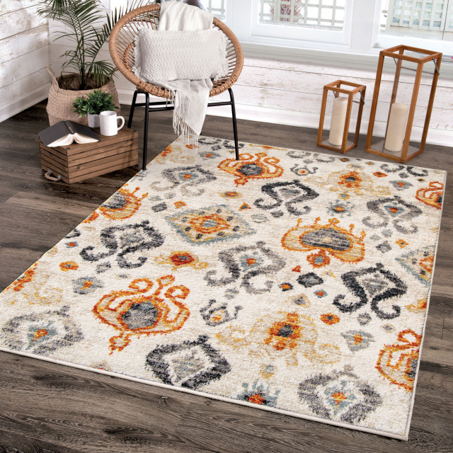 Orian Gemstone Jubilee Beige Area Rug, 5'3" x 7'6" - Mediterranean ...