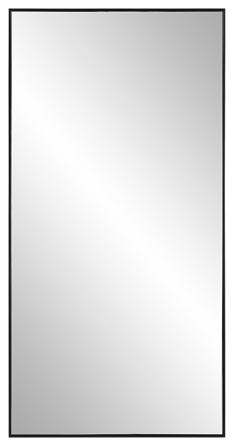 40" Industrial Black Rectangle Mirror - Transitional - Bathroom Mirrors ...