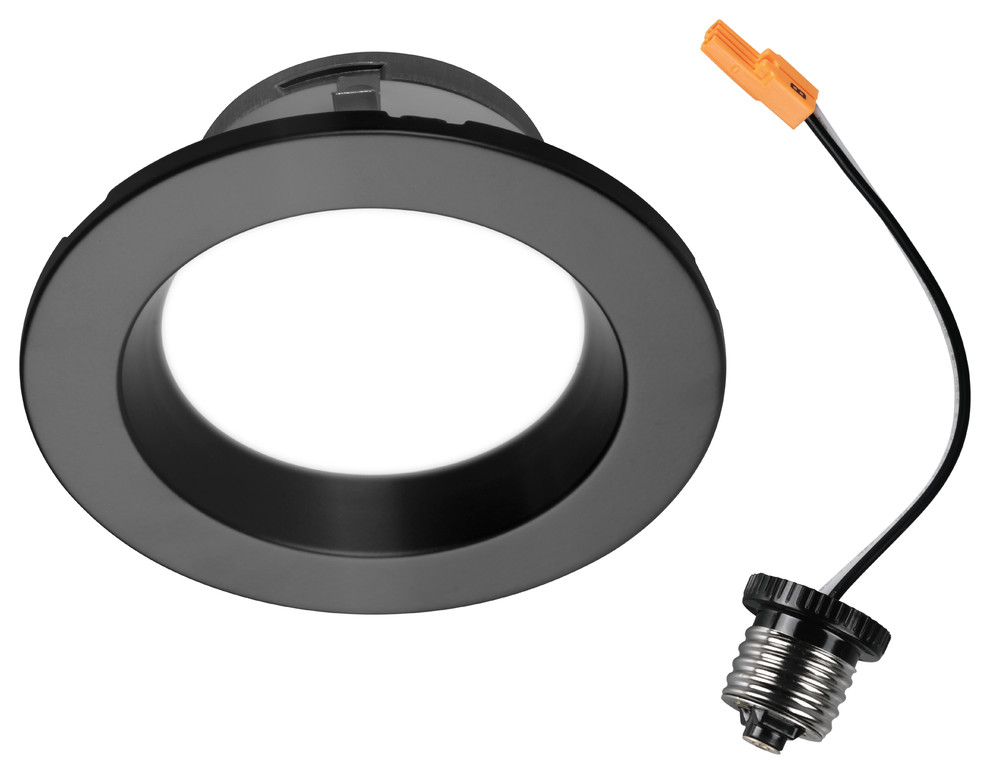NICOR Lighting 4 inch Black Recessed LED Downlight, 3000K ...