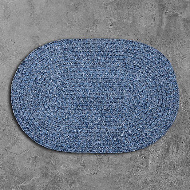 Spring Meadow Petal Blue 9'x12', Oval, Braided Rug - Contemporary ...