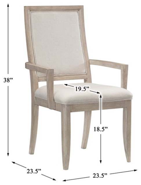 Lexicon Contemporary Wood Dining Room Arm Chair in Gray (Set of 2 ...