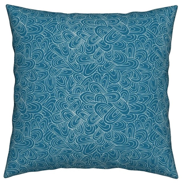 Geometric Geo Arches Blue Modern Lines Throw Pillow - Contemporary ...
