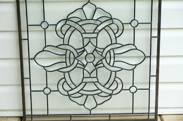Handcrafted All Clear Beveled glass window panel 24" x 24 ...