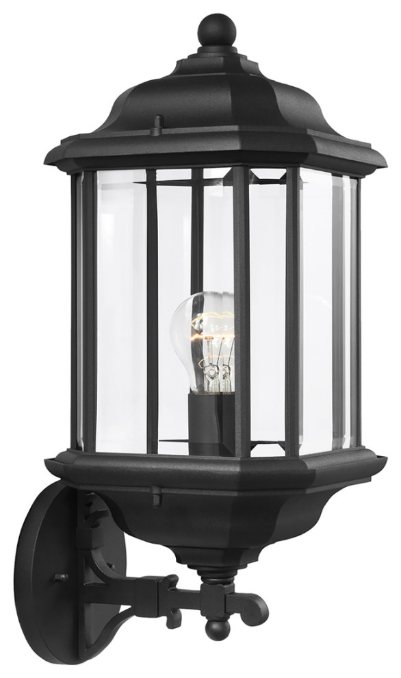 Kent One Light Outdoor Wall Lantern Black - Traditional - Outdoor Wall ...