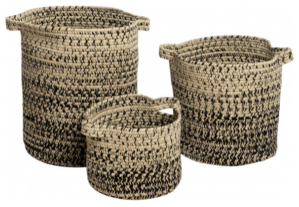 Colonial Mills Basket Monet Ombre Sand/Black Round, 12"x12"x10 ...