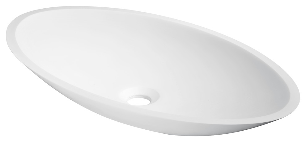 ANZZI Achillies Man Made Stone Vessel Sink, White - Contemporary ...