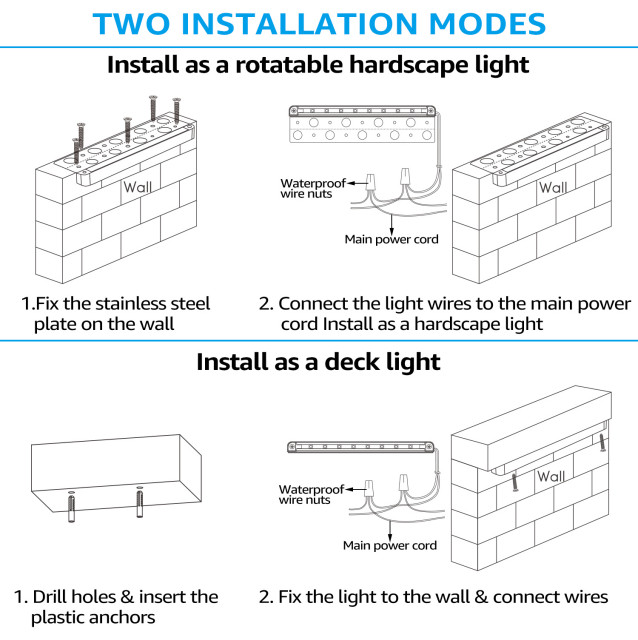 12-Pack 12" Dimmable LED Hardscape Light, 5000K Daylight - Transitional ...