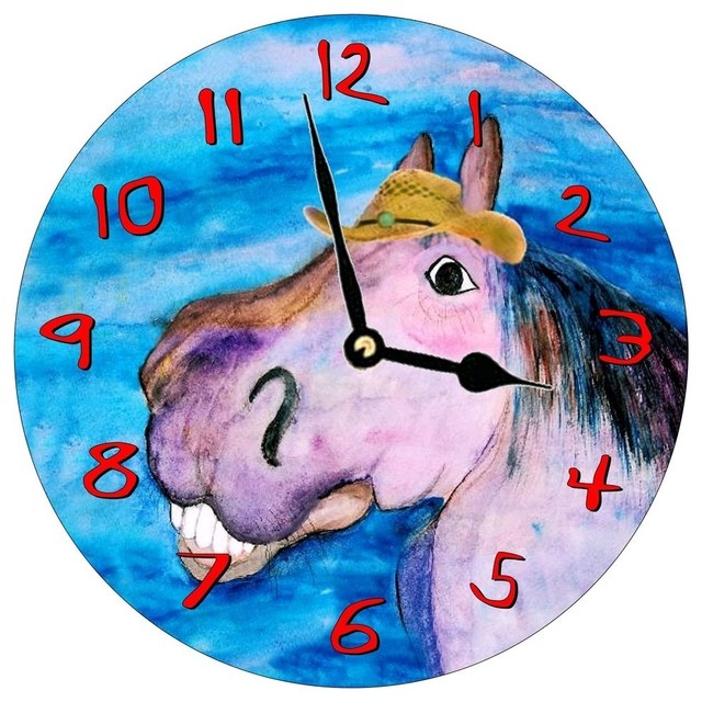 Silver Pony Wall Clock - Contemporary - Wall Clocks - by Gifts by the ...