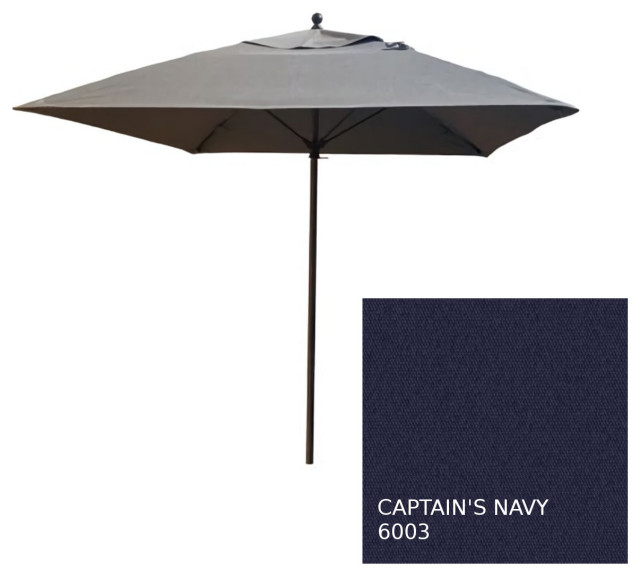 Mandarin 4 Rib .750 9' Dia Square Market Umbrella, Captain's Navy ...