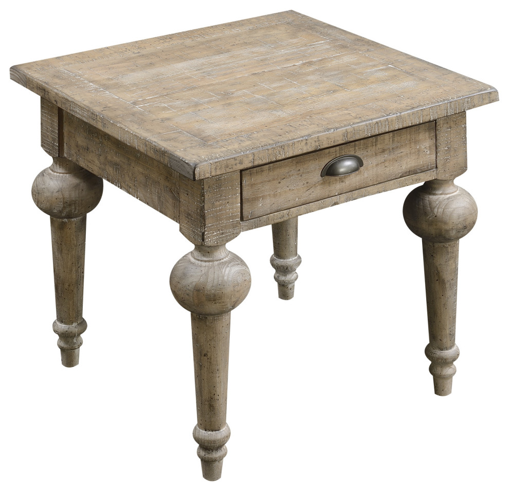 Cunningham Square End Table, Sandstone Buff - Farmhouse - Side Tables ...