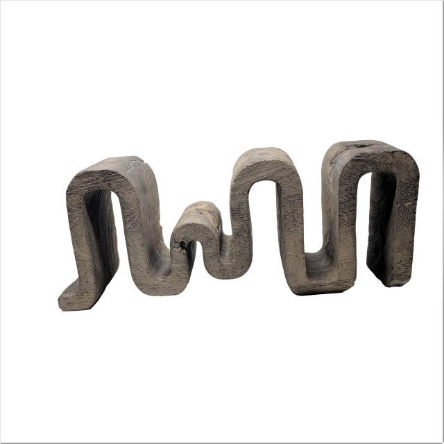 Modern Live Edge Book Magazine Rack Shelf Squiggle Zig Zag Burled 24 in ...