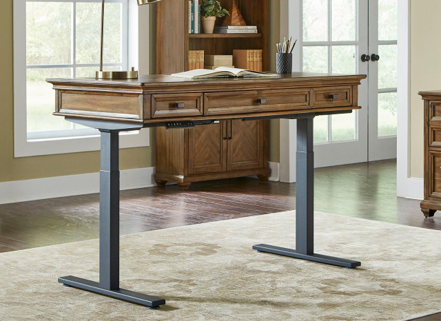 Traditional Wood Electronic Sit Stand Desk Standing Desk Adjustable ...