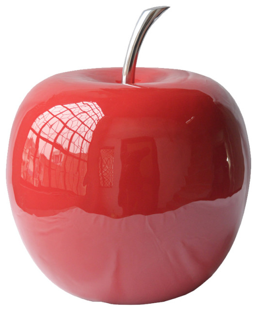 HomeRoots Buffed Red Extra Large Apple Sculpture - Farmhouse ...