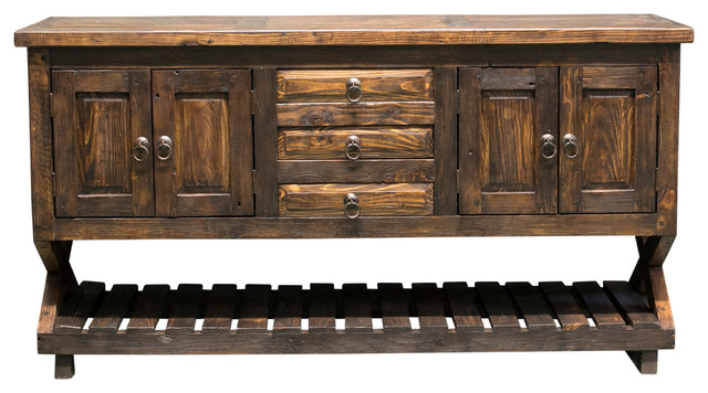Darwin X-Leg Reclaimed Vanity, 80x20x32 - Rustic - Bathroom Vanities ...