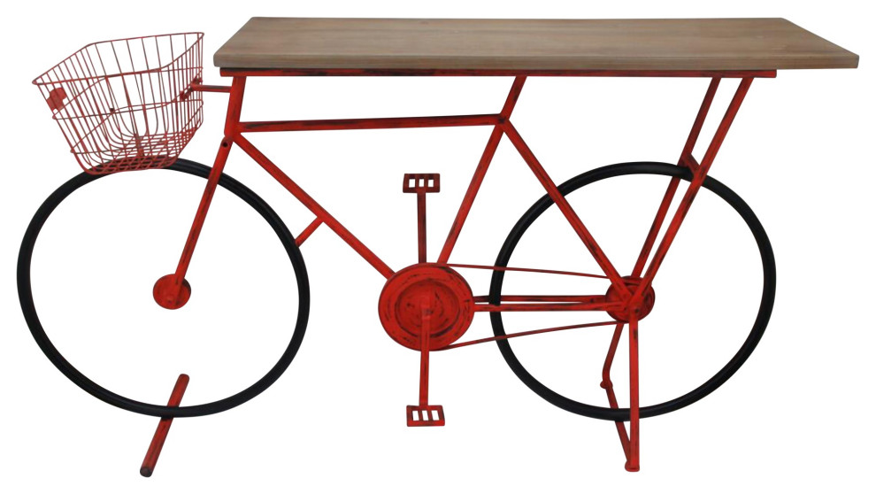 Bicycle Console Table,Red - Eclectic - Console Tables - by Sagebrook ...