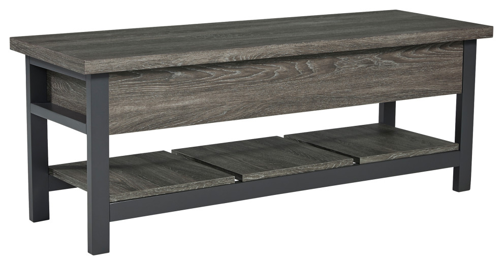 Rhyson Brown Storage Bench - Accent And Storage Benches - by Ashley Furniture Industries | Houzz