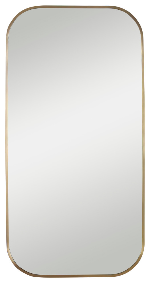 Taft Plated Brass Mirror - Contemporary - Wall Mirrors - by Ownax | Houzz