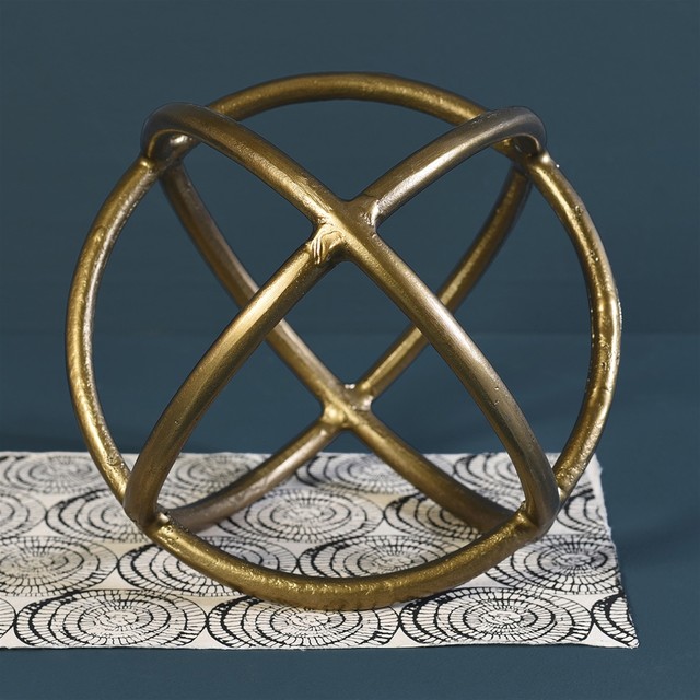 Minimalist Cast Metal Interlocking Sphere Sculpture | Gold Ring ...