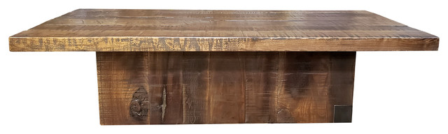 Walnut Block Coffee Table - Rustic - Coffee Tables - by Metal Tree | Houzz