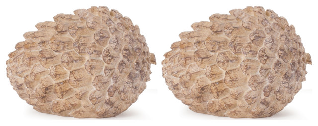 Carved Pine Cone, Set of 2 - Rustic - Holiday Accents And Figurines ...