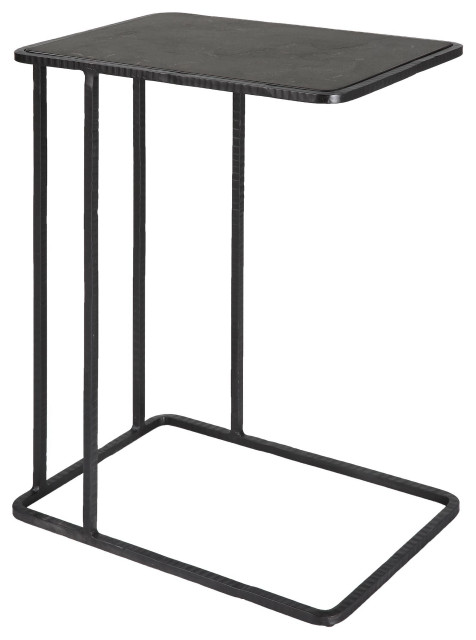 Uttermost Cavern Stone and Iron Accent Table - Industrial - Side Tables ...