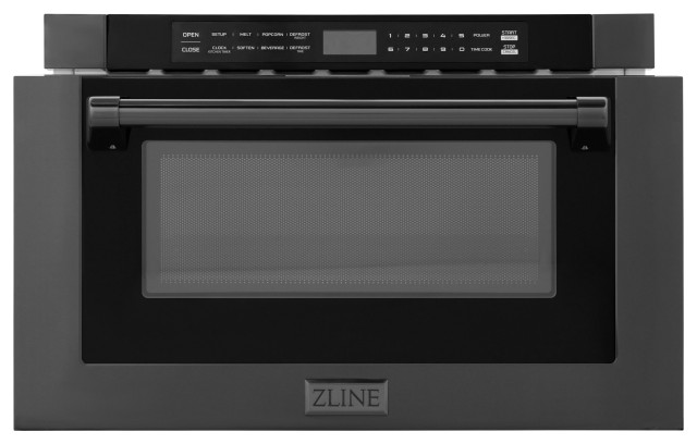 24" Built-in Microwave Drawer, Black Stainless Steel - Modern ...