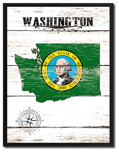 Washington State Flag Canvas, 28"x37", 28"x37" - Contemporary - Prints ...