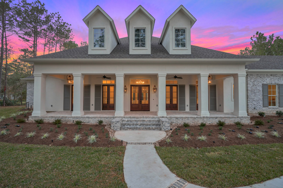 Brick and Stucco Acadian - French Country - Exterior - Houston - by ...