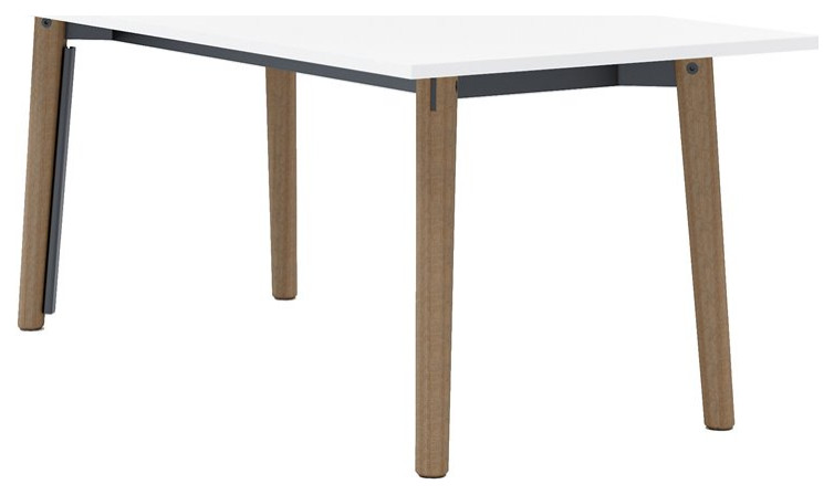 Olio Designs Della 36" x 72" Wooden Dining Table in Latte, 36" x 72 ...