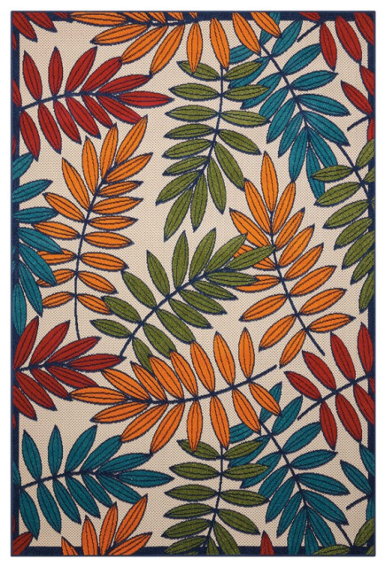 Nourison Aloha Multicolor Indoor/Outdoor Area Rug, 9'6"x13' - Tropical ...