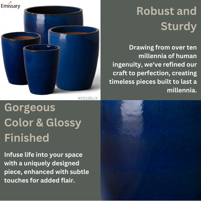Blue Bullet Planter - Contemporary - Outdoor Pots And Planters - by ...