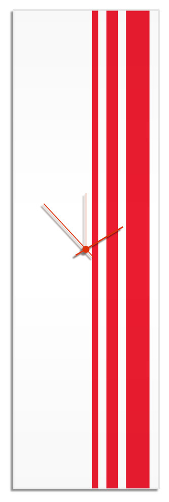 Large Modern Clock 'Red Triple Stripe Clock' - Acrylic Wall Decor ...