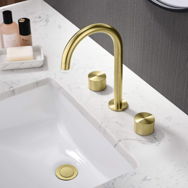 Circular X 8" Bathroom Sink Widespread Faucet with Drain Assembly ...