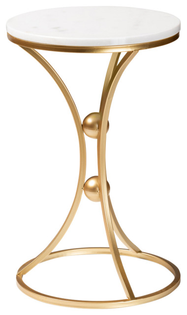 Ludie Contemporary End Table, Gold - Contemporary - Side Tables And End ...