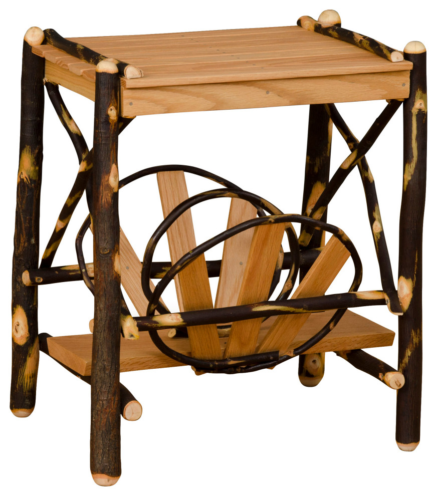 Hickory Log Magazine End Table - Rustic - Side Tables And End Tables ...