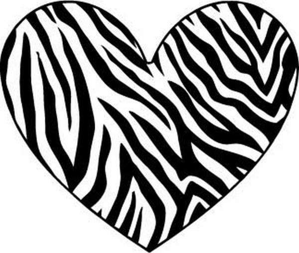 Wall Vinyl Sticker Decals Mural Heart Zebra Beautiful Design, 22"x35 ...