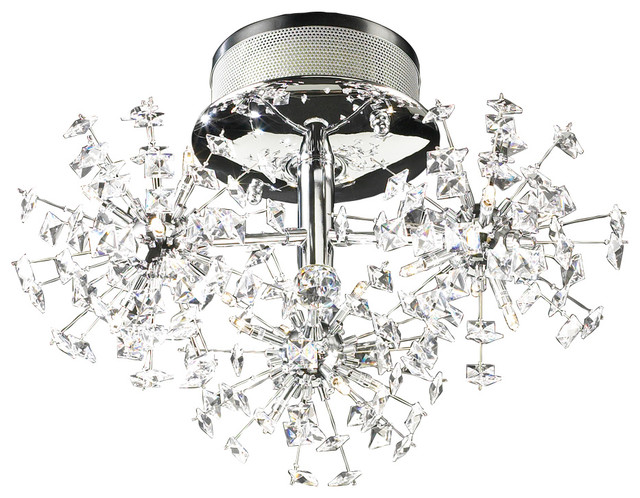 Firework 18-Light Ceiling in Polished Chrome, 20x20x14 - Contemporary ...