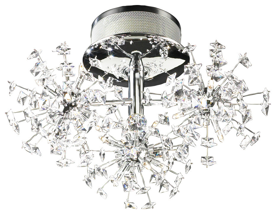 Firework 18-Light Ceiling in Polished Chrome, 20x20x14 - Contemporary ...