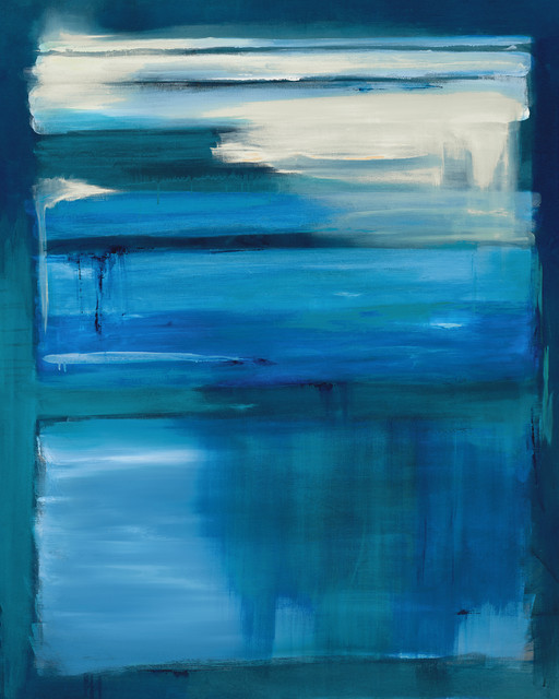 "Piercing Blue" Fine Art Piece, 36"x45" - Contemporary - Prints And ...