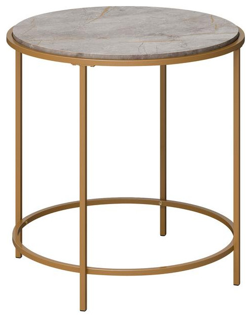 Int Lux Side Table Round Deco Stone - Contemporary - Side Tables And ...