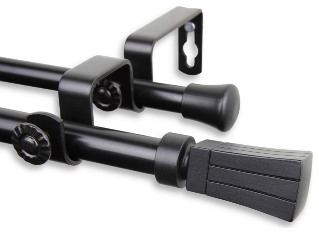 Colton 5/8" Double Curtain Rod, 48-84" - Transitional - Curtain Rods ...