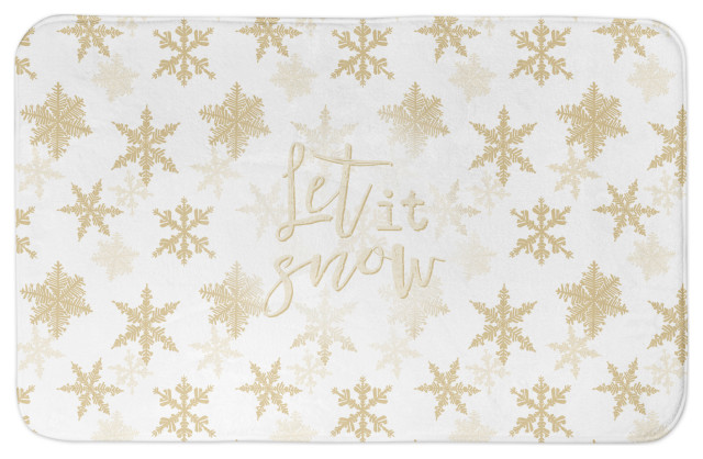 Cream Snowflakes 4 34x21 Bath Mat, 21x34 - Contemporary - Bath Mats ...