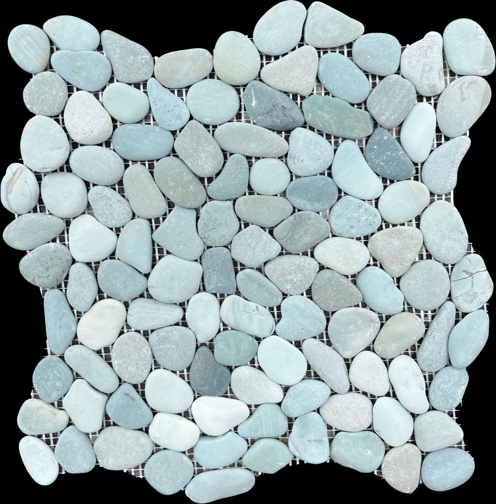 Mini Mint Pebble Tile - Beach Style - Mosaic Tile - by Coverall Stone ...