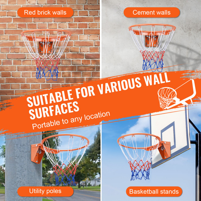 VEVOR Basketball Rim Replacement Outdoor Heavy Duty Hanging Flex Hoop ...