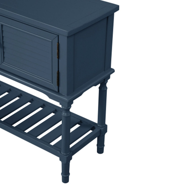 Benzara BM261399 Console Table With 2 Drawers and 2 Shutter Doors, Navy ...