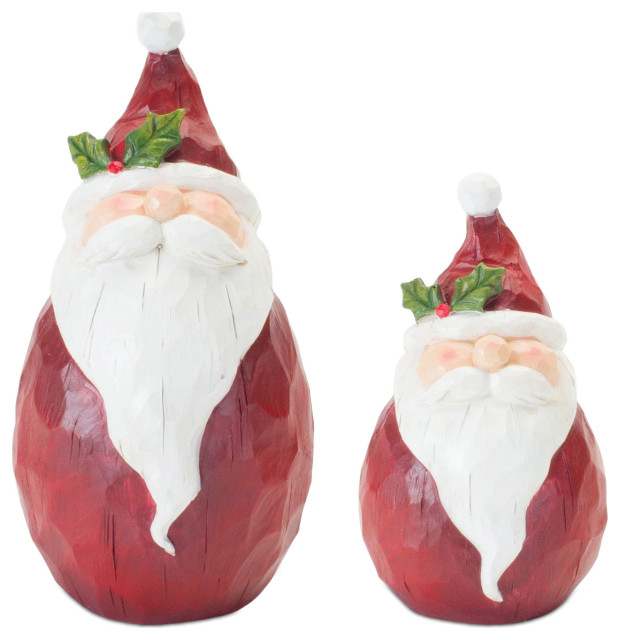 Round Santa Figurine, 2-Piece Set - Holiday Accents And Figurines - by ...