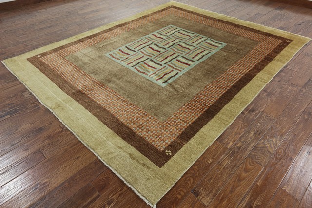 Modern Oriental Gabbeh Area Rug 8x10, P4268, 8'2"x10'5" - Contemporary ...