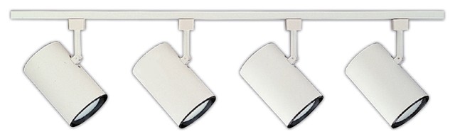 NICOR 4 Ft. Track Lighting Kit with 4 Track Light Heads in White ...